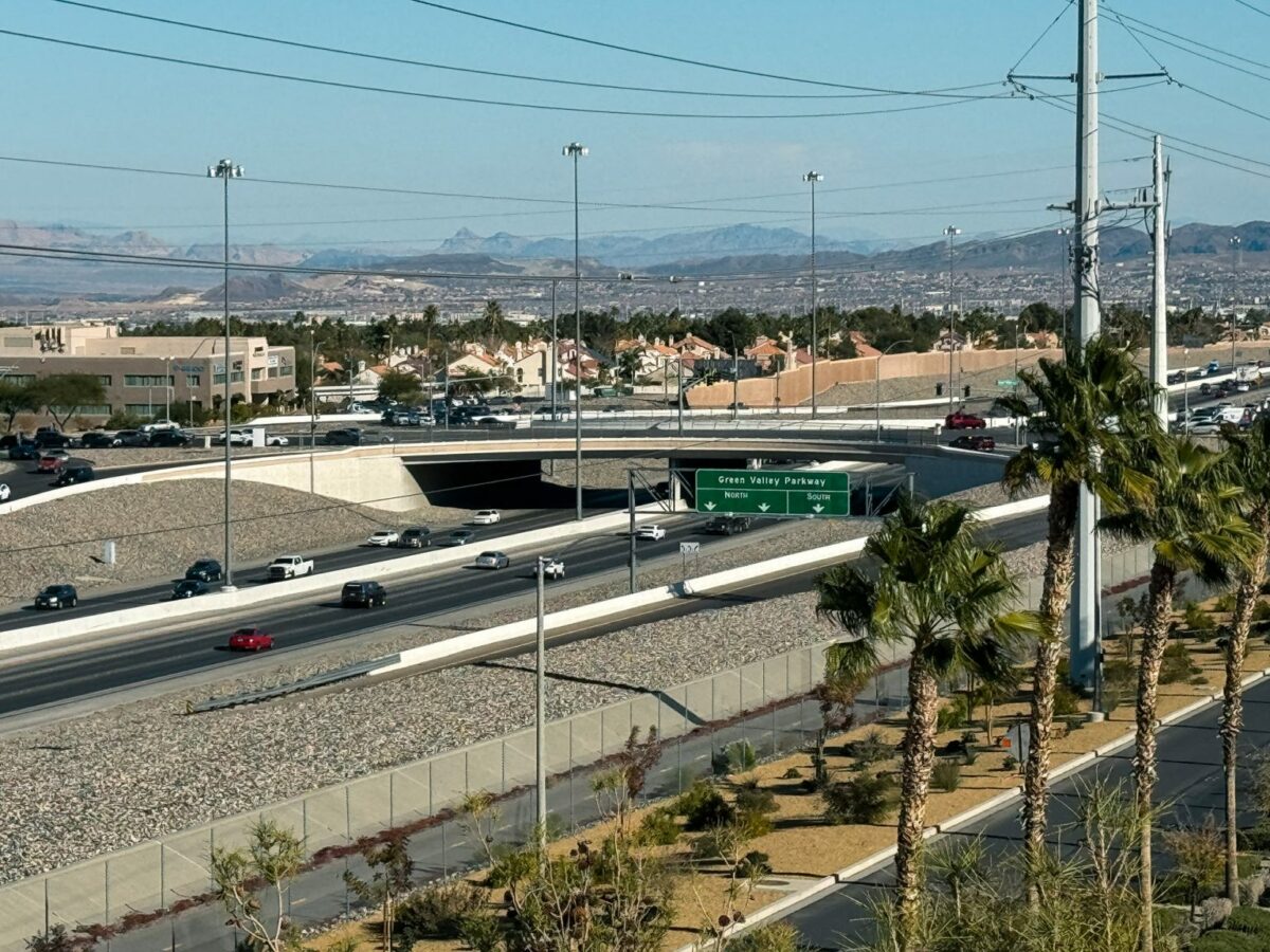 Peace Way Bridge at CC215, Hualapai Way to Cimarron Road - Seeing Orange NV